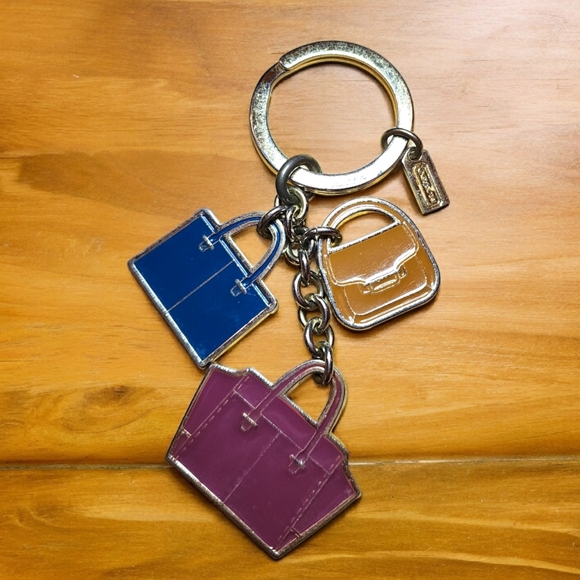 Coach | Accessories | Coach Purse Shaped Charm Keychain 3 Purse Fob ...